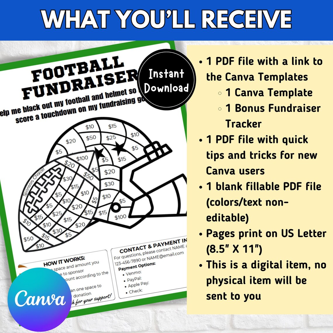 Football Fundraiser Template, Color My Football, Fundraiser Flyer, Team ...