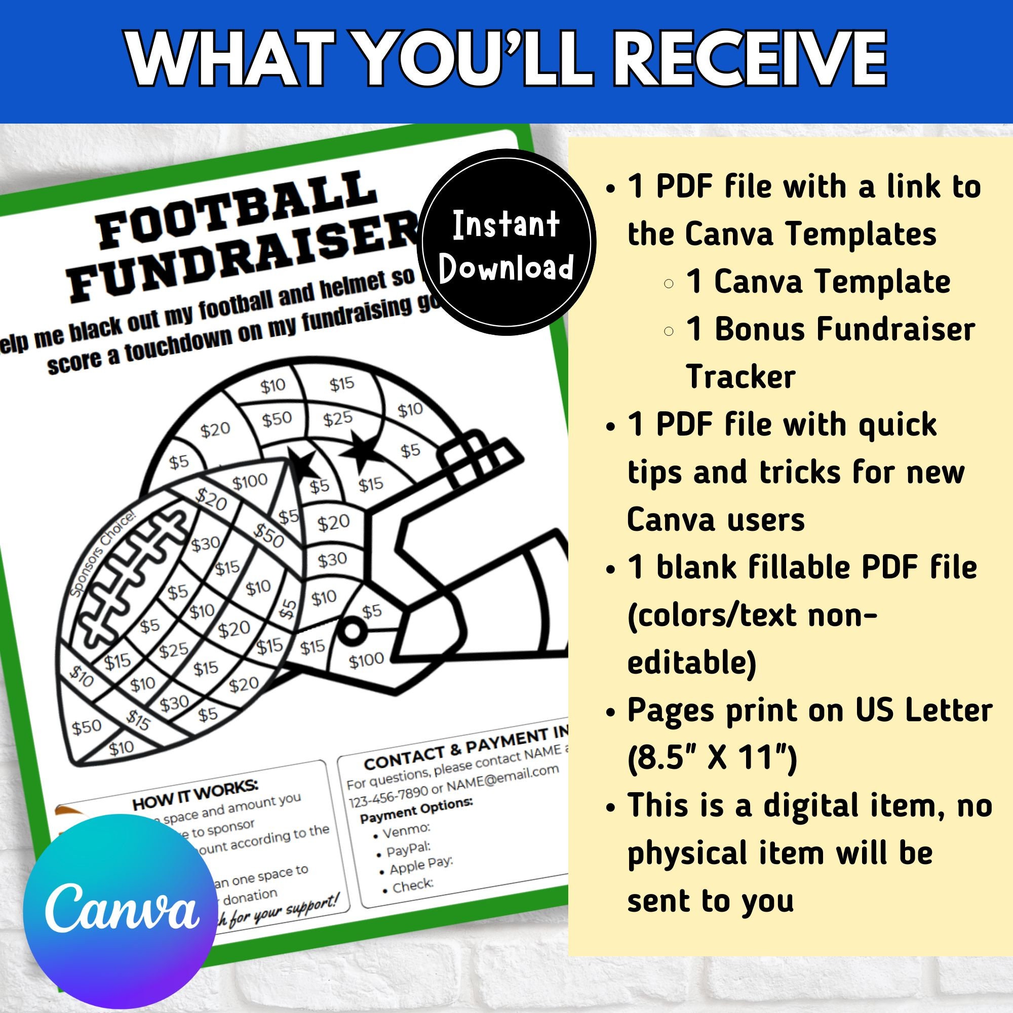 Football Fundraiser Template, Color My Football, Fundraiser Flyer, Team ...