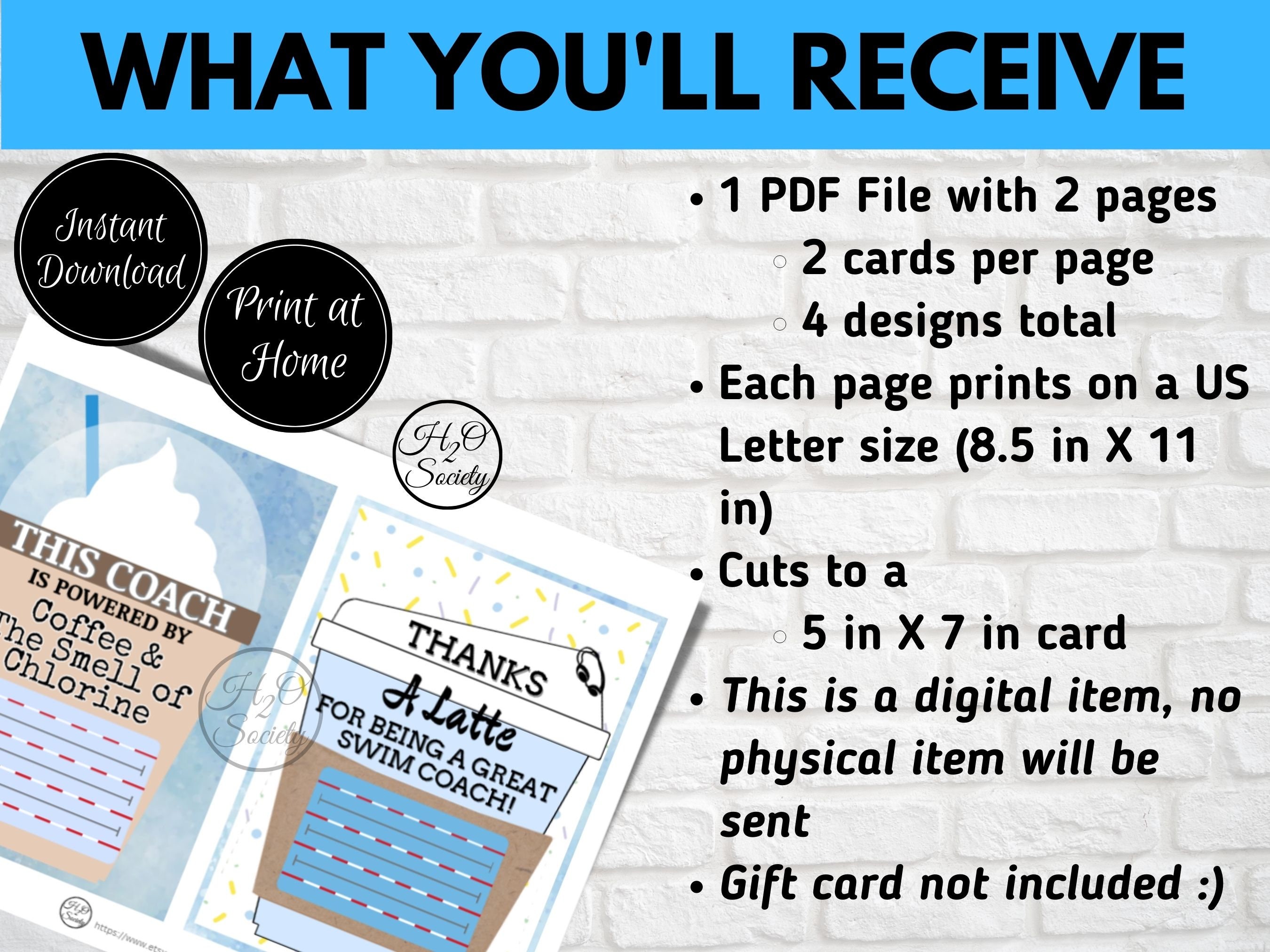 Swim Coach Gift, Swim Coach Thank You Card, Coach Appreciation Card ...