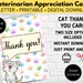 Pet Sitter Thank You Card, Printable Cat Sitter Gift, Cat Thank You ...
