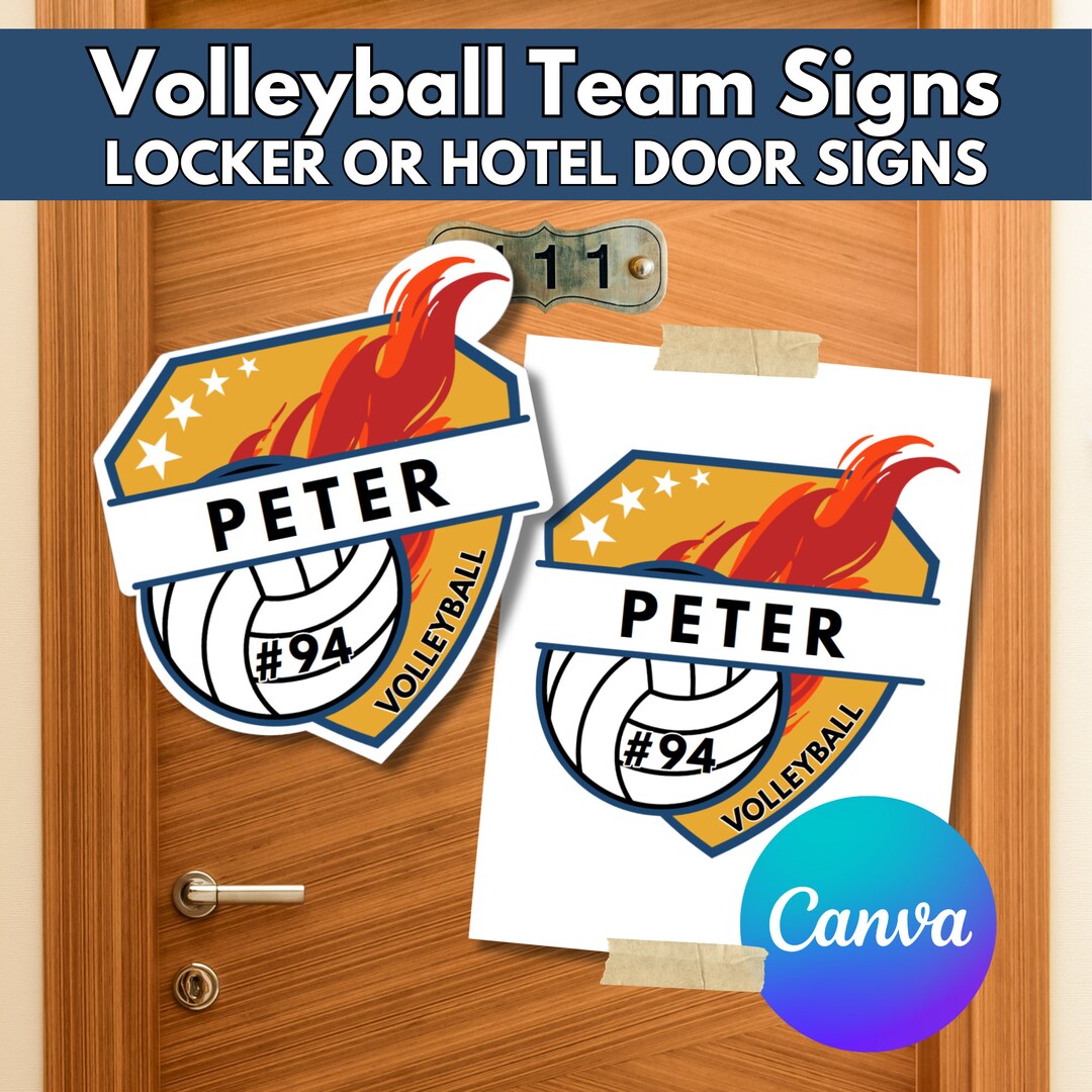 Volleyball Locker Decoration, Canva Template, Volleyball Mom, Travel ...
