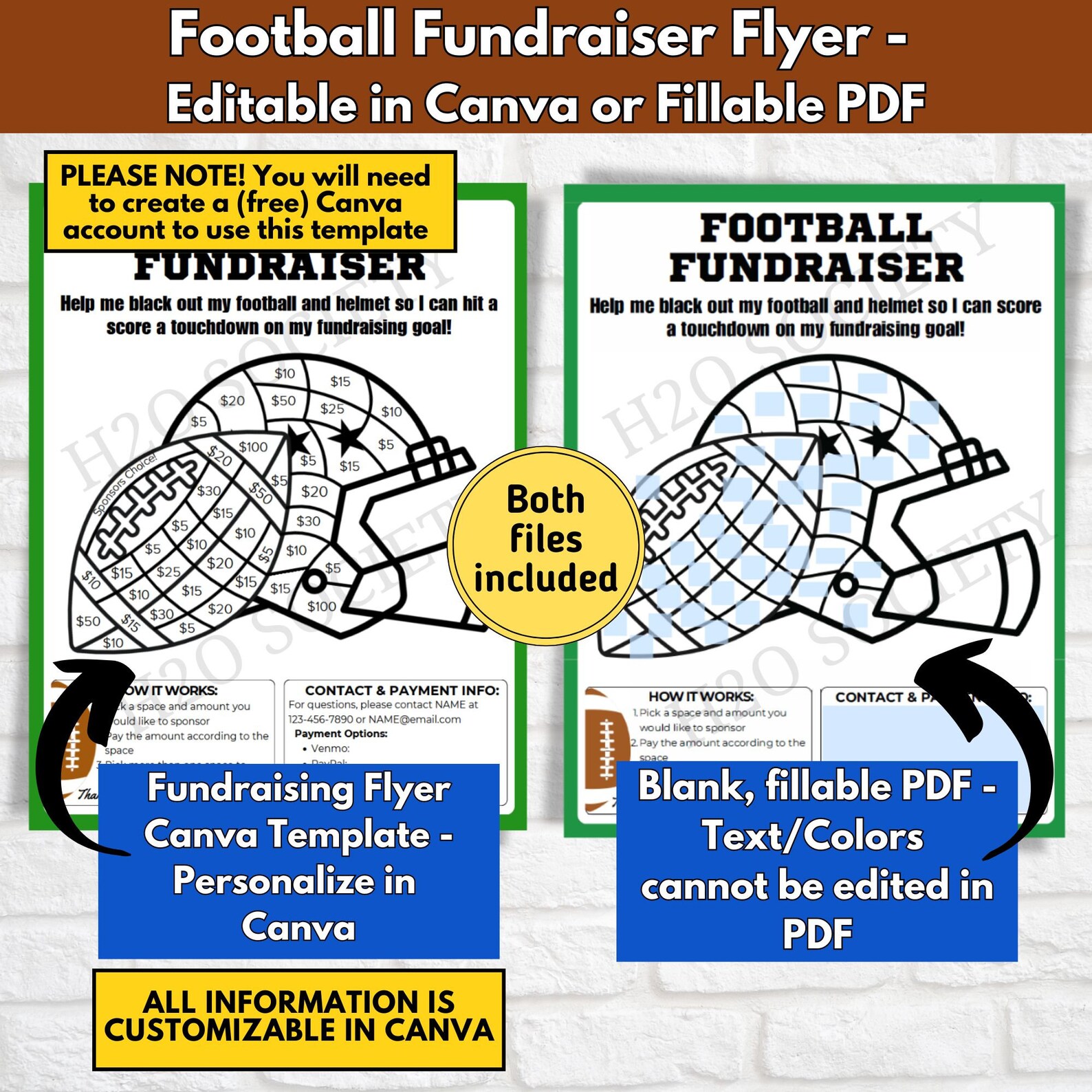Football Fundraiser Template, Color My Football, Fundraiser Flyer, Team ...