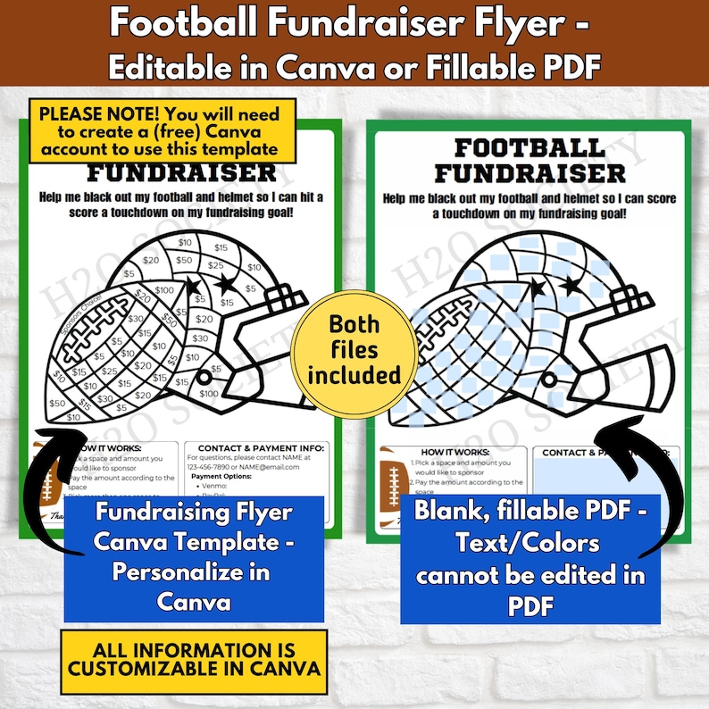 Football Fundraiser Template, Color My Football, Fundraiser Flyer, Team ...