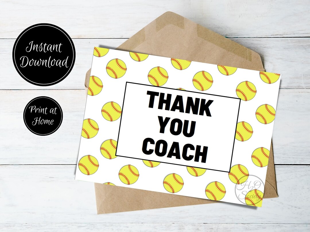 Softball Thank You Coach, Softball Coach Gift, Coach Appreciation ...