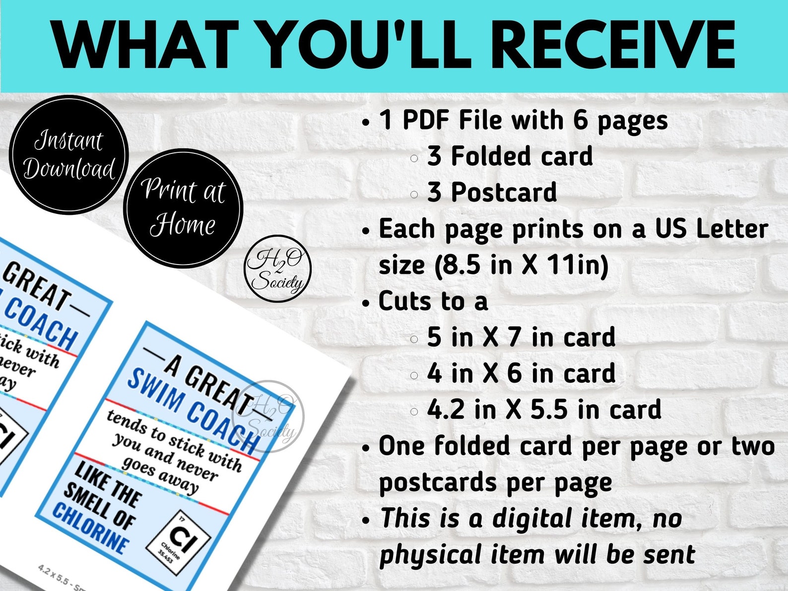 Swim Coach Thank You Card, Swim Coach Gift Idea, Coach Appreciation ...