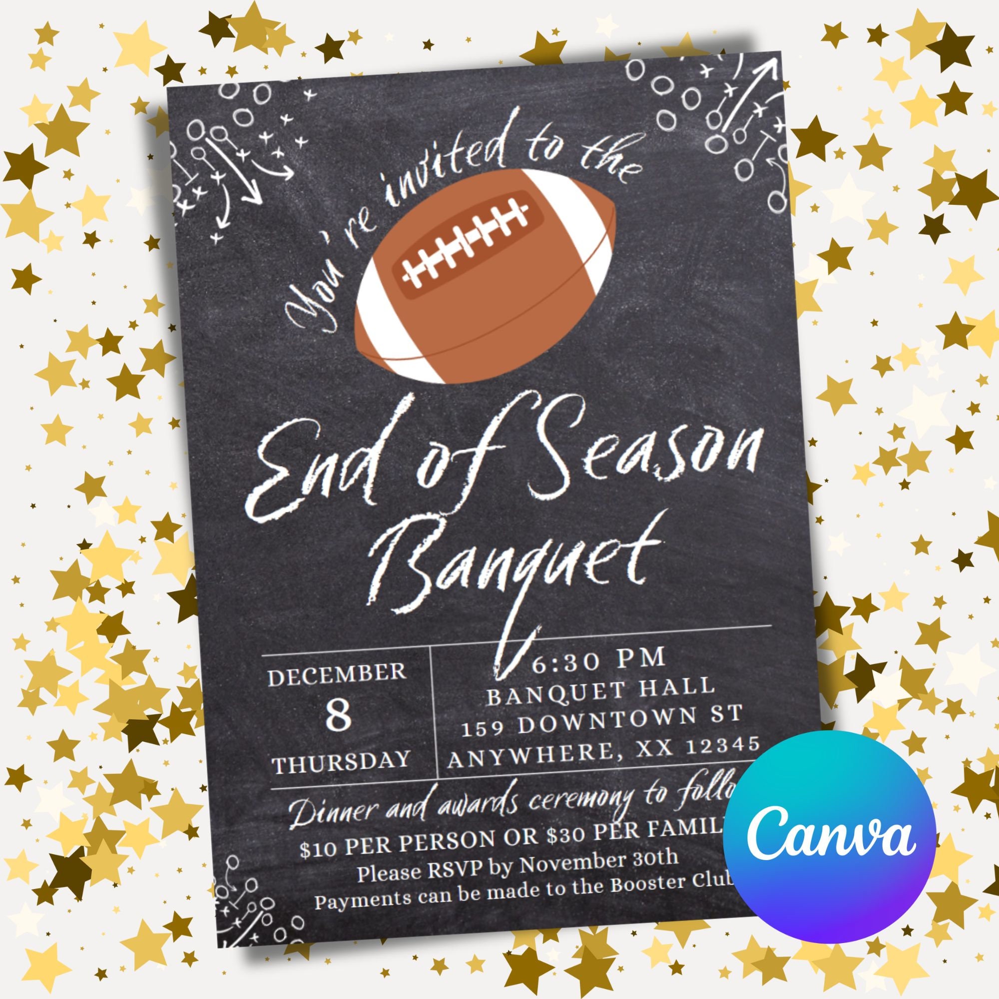 Football Banquet Invitations Printable 🏈 Calling All Football