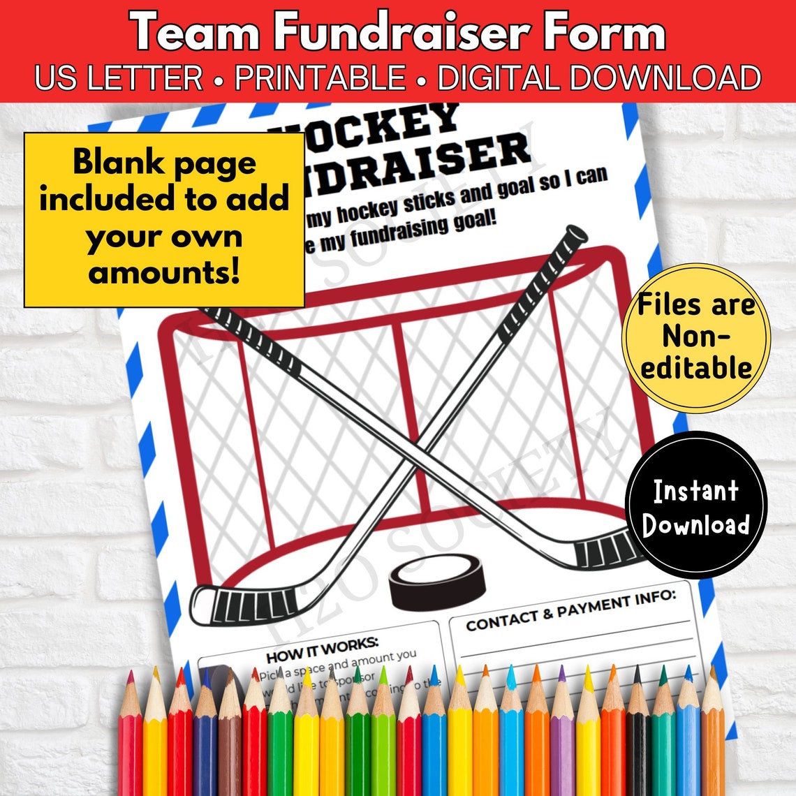 Hockey Fundraiser, Color My Goal, Fundraiser Flyer, Team Fundraiser ...