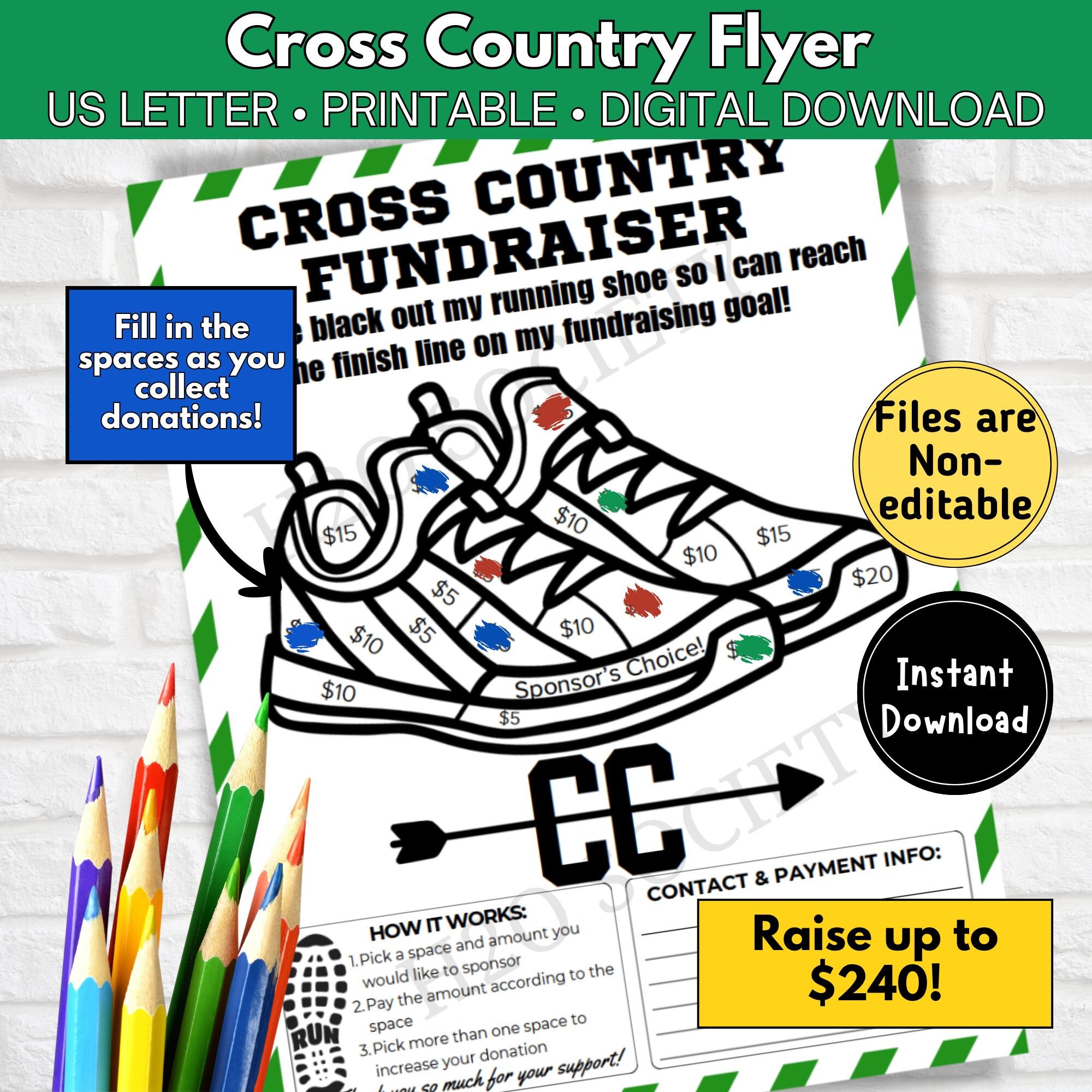 Cross Country Fundraiser, Color My Shoe, Fundraiser Flyer, Team ...