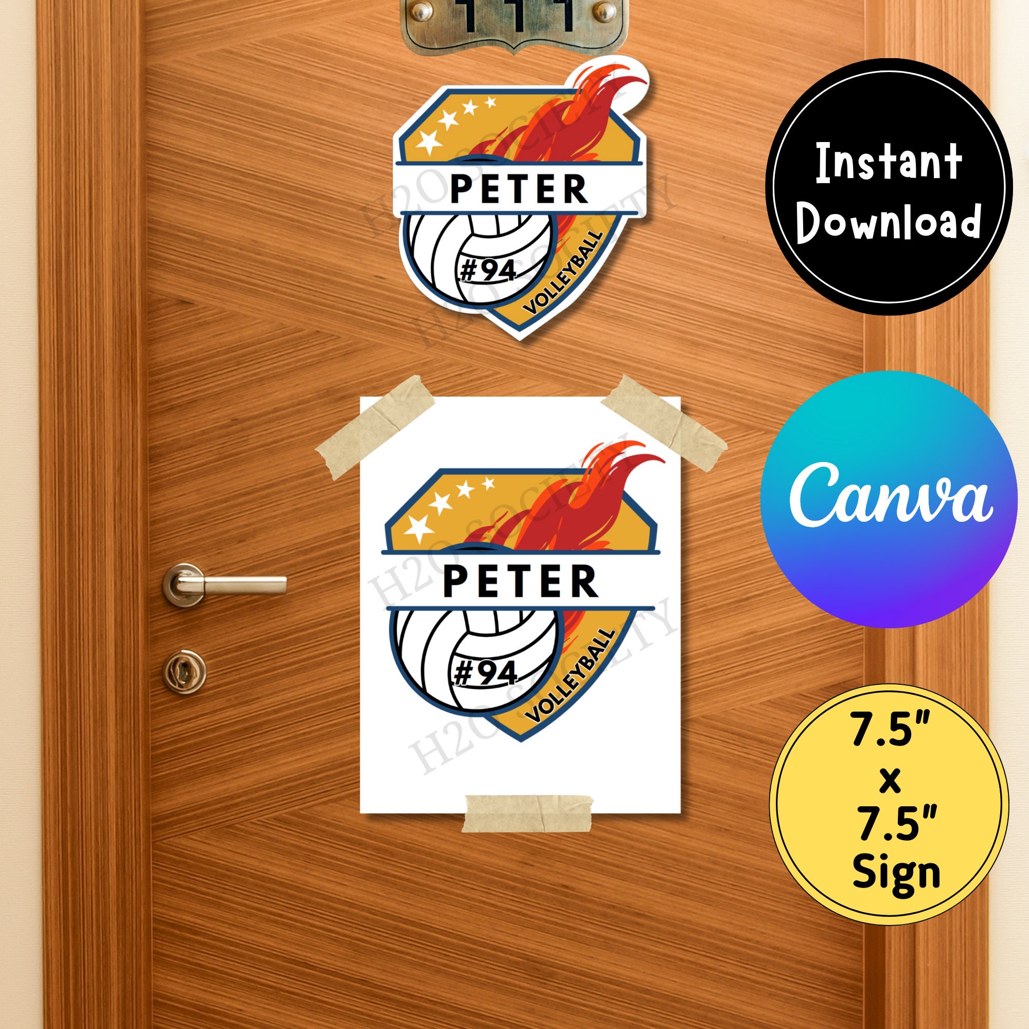 Volleyball Locker Decoration, Canva Template, Volleyball Mom, Travel ...