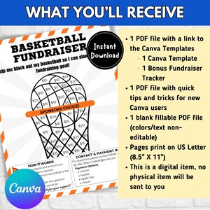 Basketball Fundraiser Template, Color My Basketball, Fundraiser Flyer ...