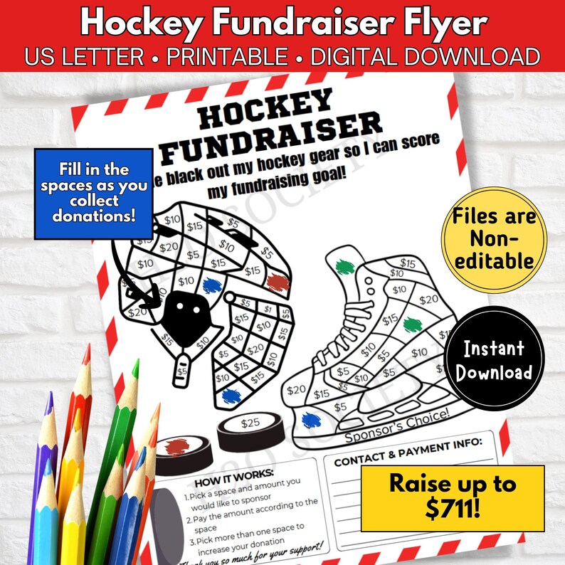 Hockey Fundraiser, Color My Skate, Fundraiser Flyer, Team Fundraiser ...