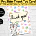 Pet Sitter Thank You Card, Printable Cat Sitter Gift, Cat Thank You ...