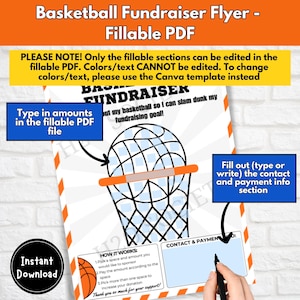 Basketball Fundraiser Template, Color My Basketball, Fundraiser Flyer ...