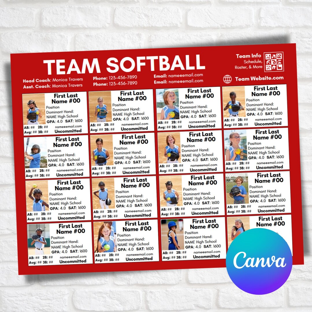 Customizable Travel Team Recruit Roster, Canva Template, Recruiting ...