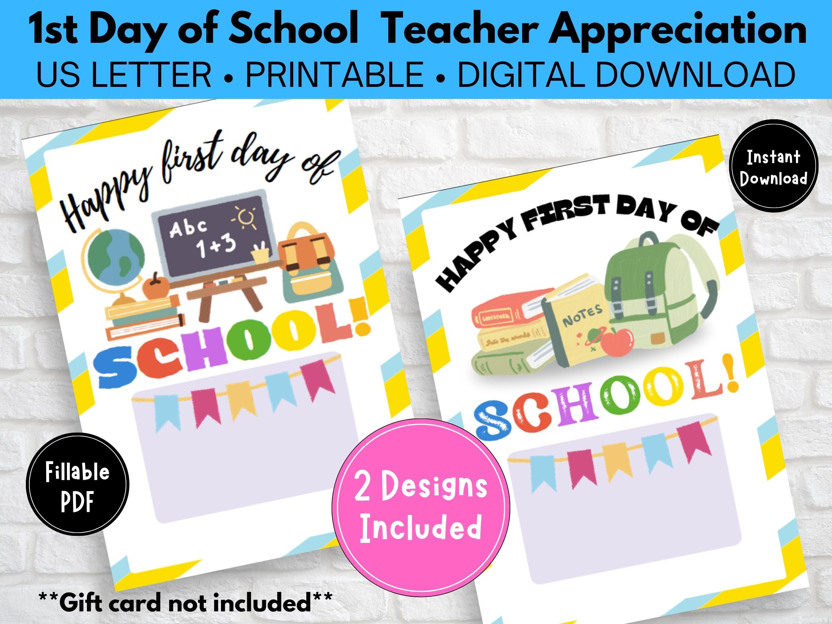 First Day of School Gift Card Holder Back to School Teacher - Etsy