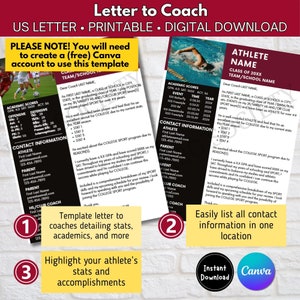 Athlete Profile Sheet, Athlete Digital Profile Card, College Recruiting ...