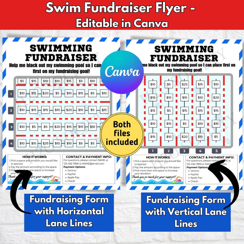 Swim Fundraiser, Color My Pool, Fundraiser Flyer, Team Fundraiser, Swim ...