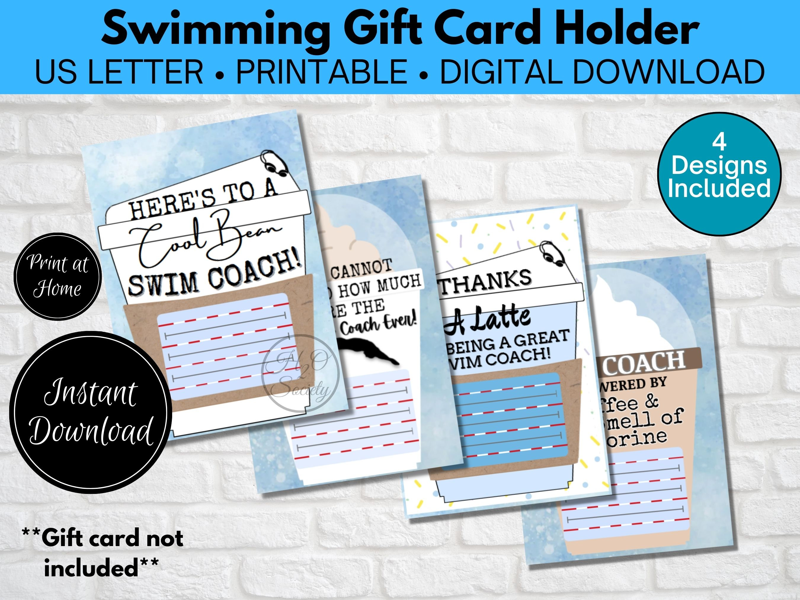 Swim Coach Gift, Swim Coach Thank You Card, Coach Appreciation Card ...