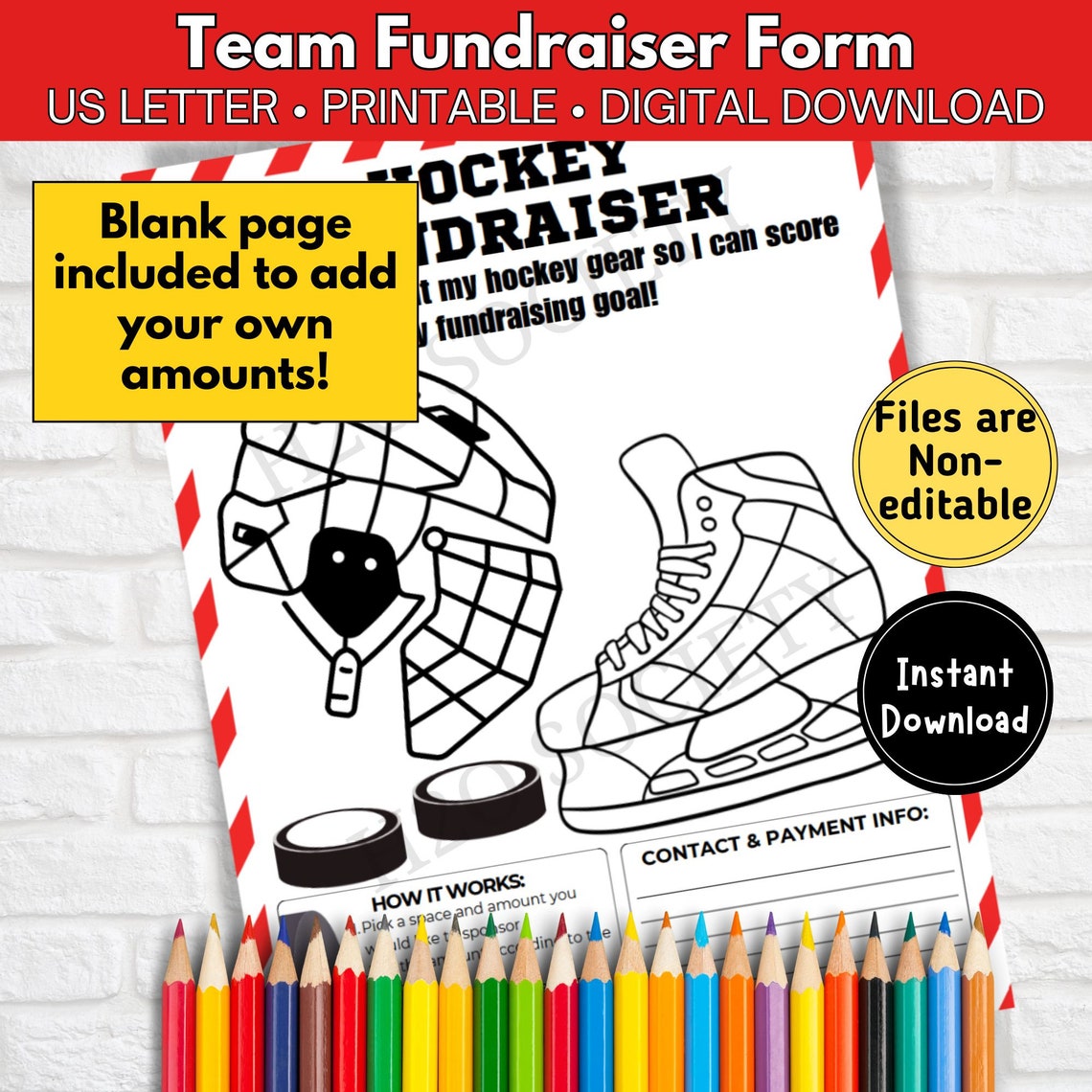 Hockey Fundraiser, Color My Skate, Fundraiser Flyer, Team Fundraiser ...