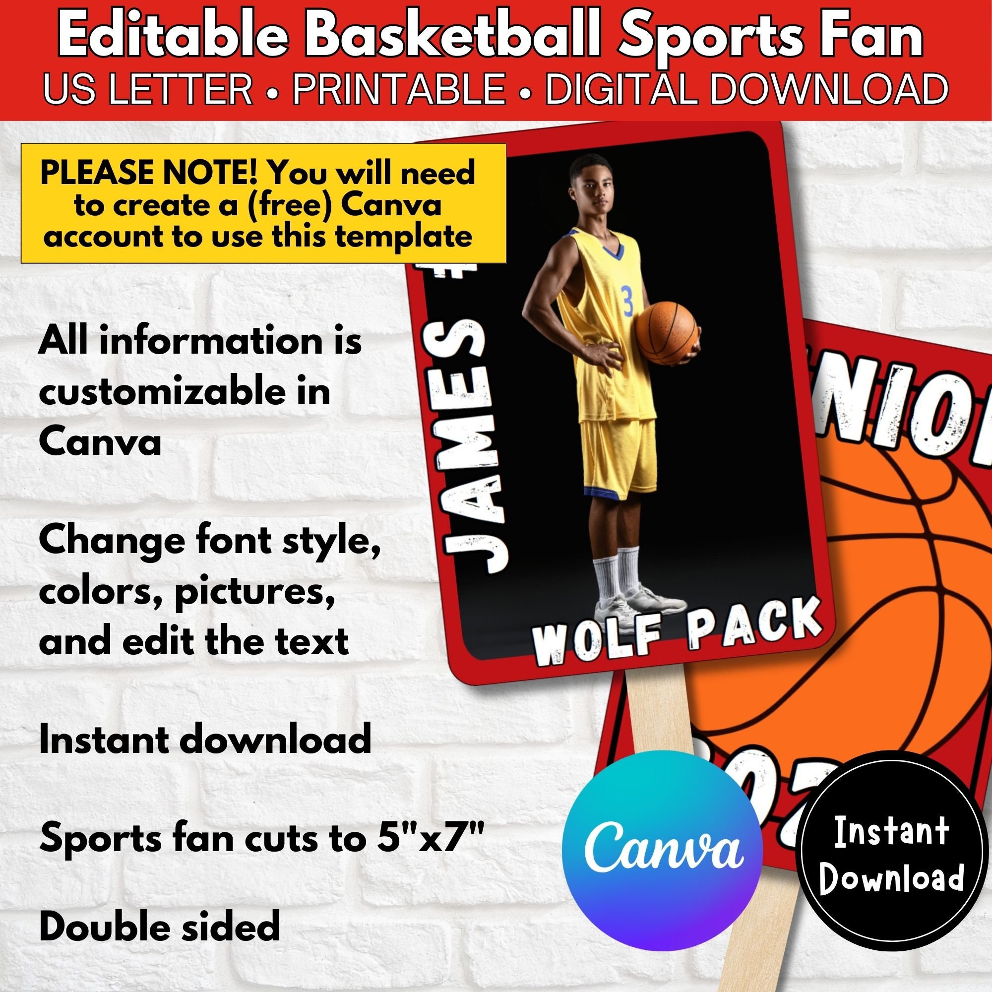 Editable Basketball Poster, Senior Fan, Basketball Gift, Senior Night ...