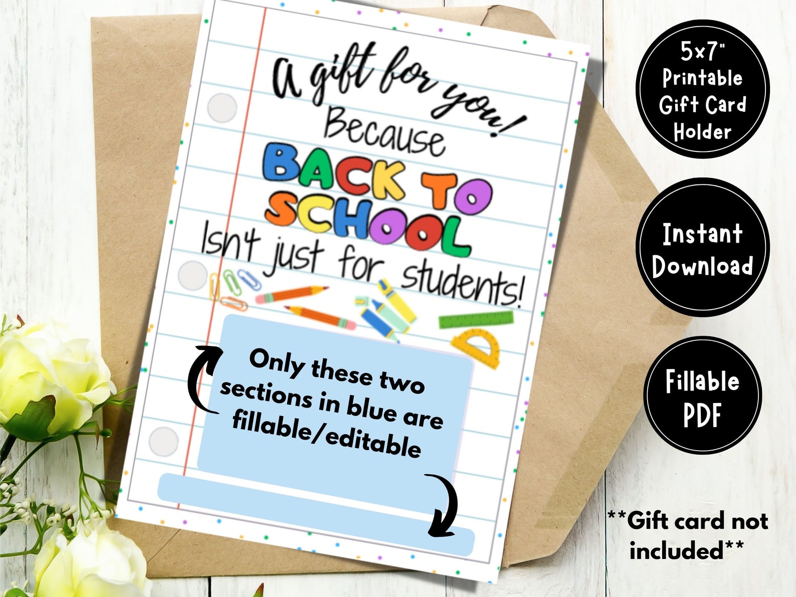 First Day of School Gift Card Holder, Back to School, Teacher ...