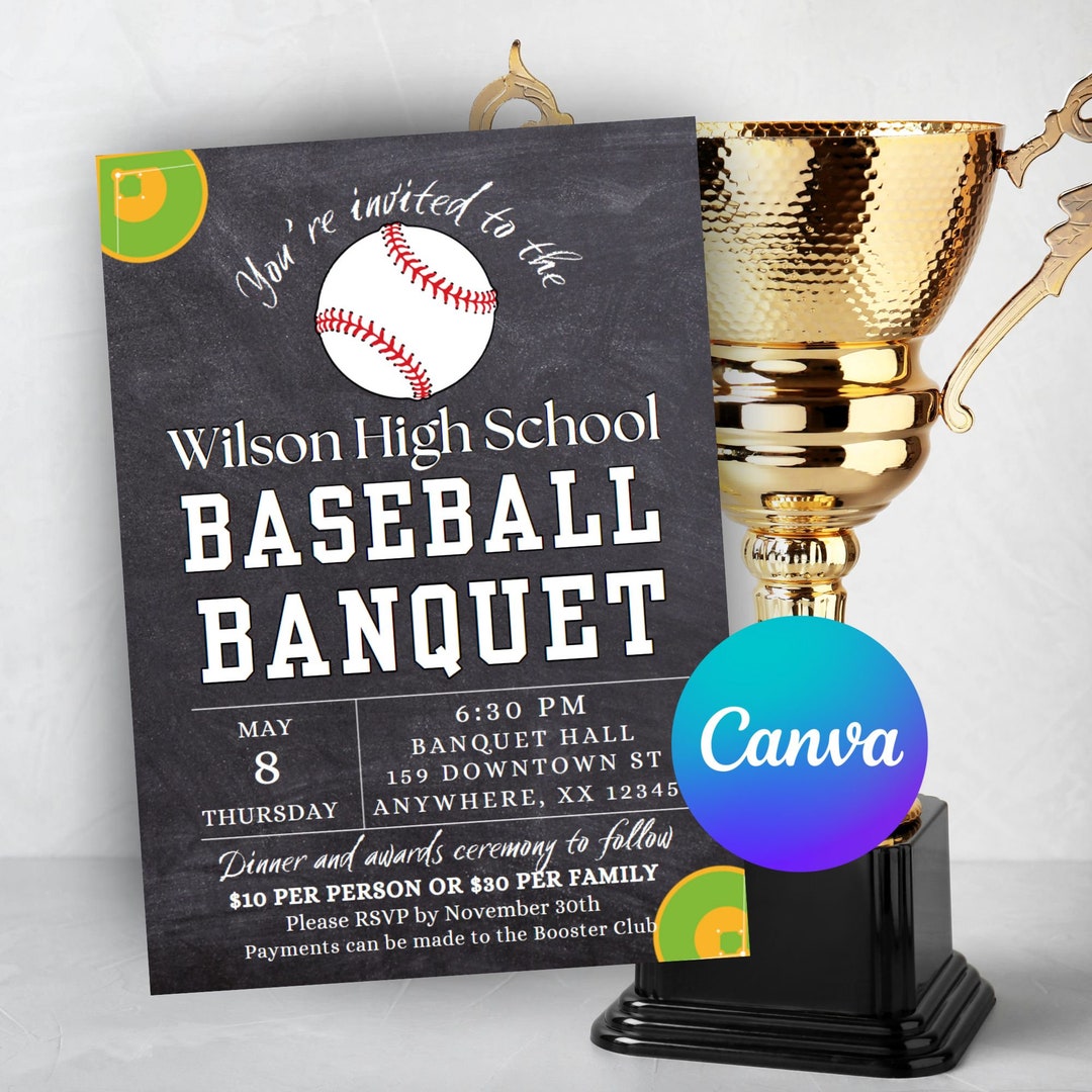 Printable Baseball Invitation Template, Team Party, End of Season ...