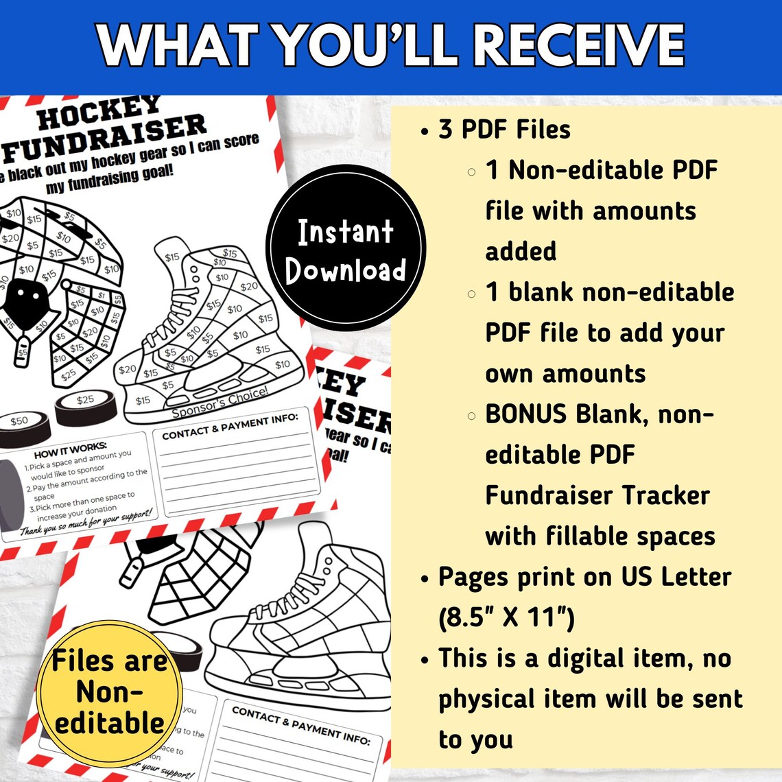 Hockey Fundraiser, Color My Skate, Fundraiser Flyer, Team Fundraiser ...