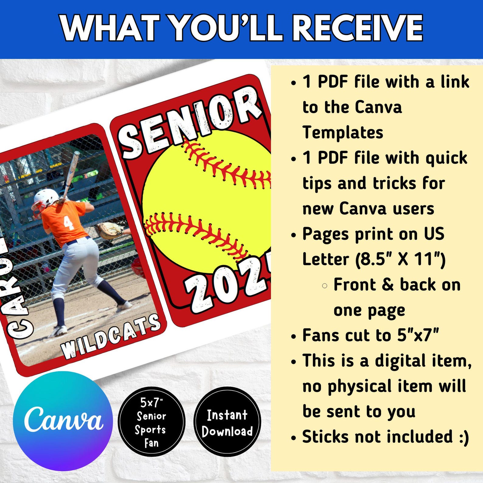 Editable Softball Poster, Senior Fan, Softball Gift, Senior Night ...