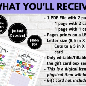 First Day of School Gift Card Holder, Back to School, Teacher ...