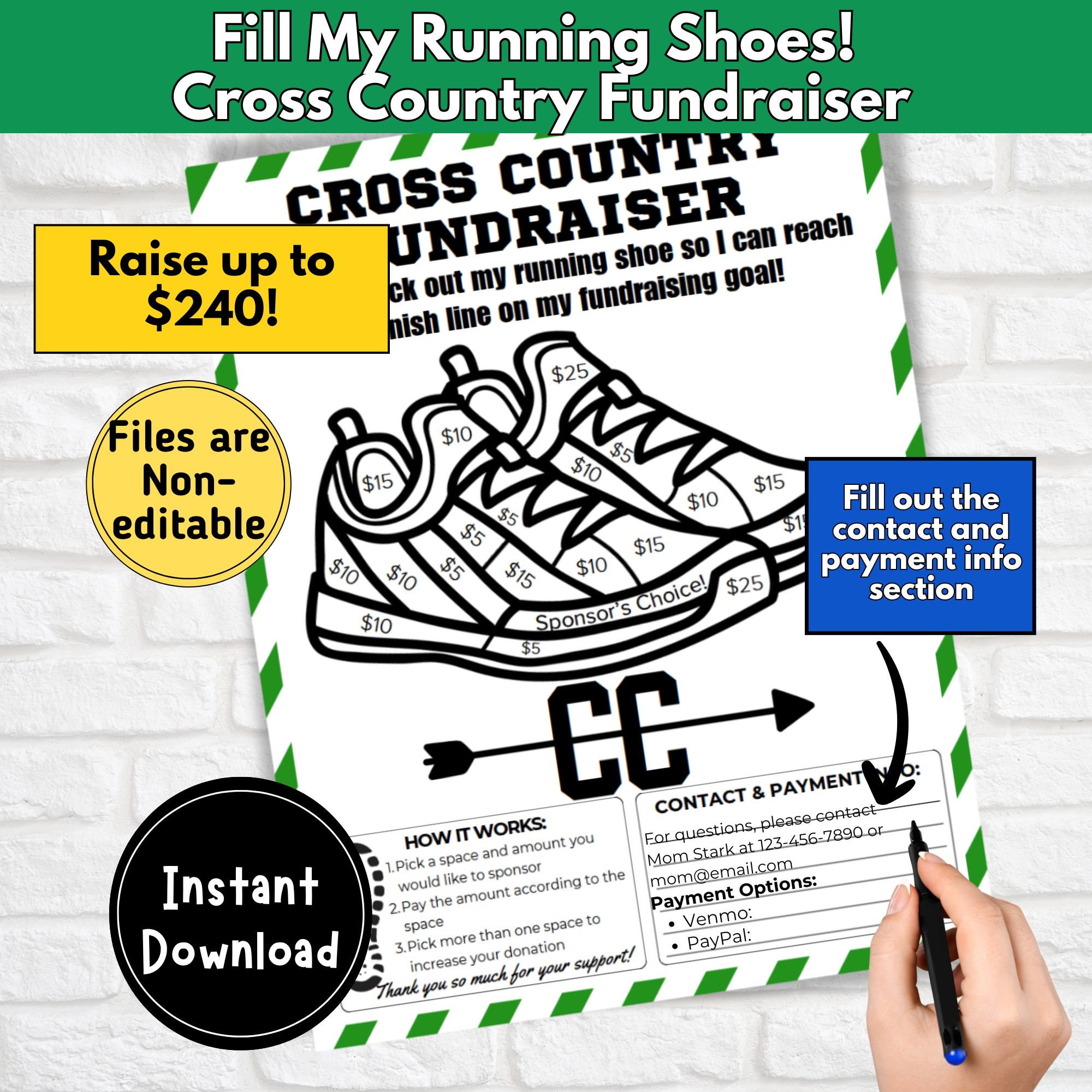 Cross Country Fundraiser, Color My Shoe, Fundraiser Flyer, Team ...