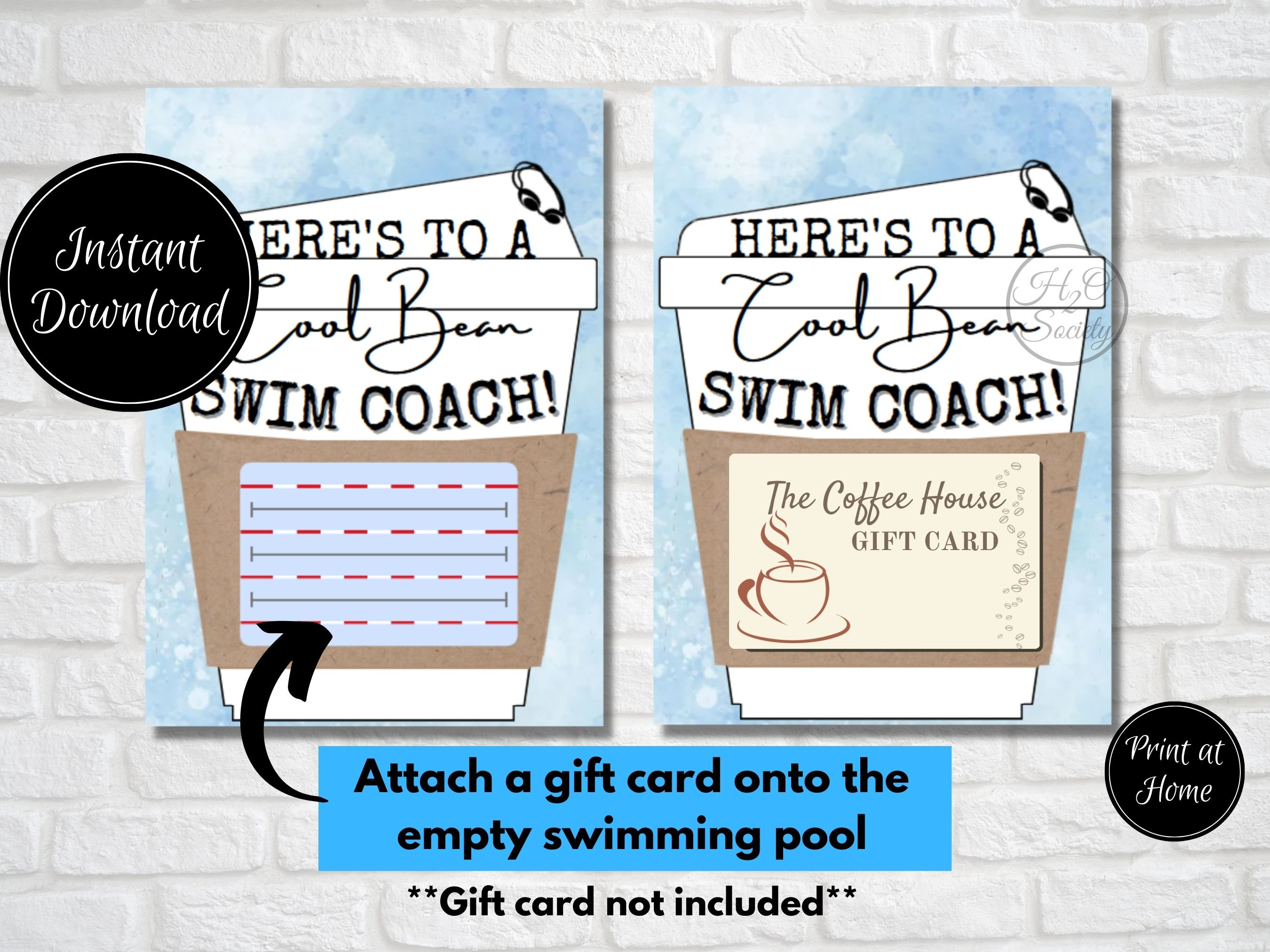 Swim Coach Gift, Swim Coach Thank You Card, Coach Appreciation Card ...