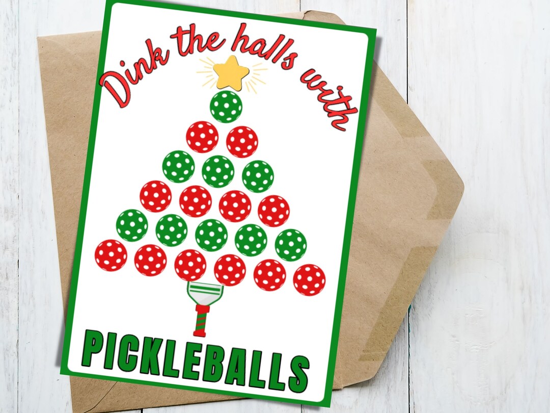 Printable Pickleball Christmas Card Pickleball Card - Etsy