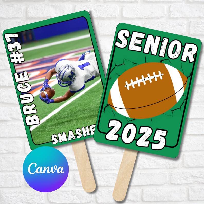Editable Football Senior Fan Poster: Canva Template (5x7 Inches ...