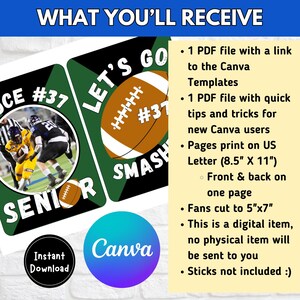 Editable Football Poster, Senior Fan, Football Gift, Senior Night ...