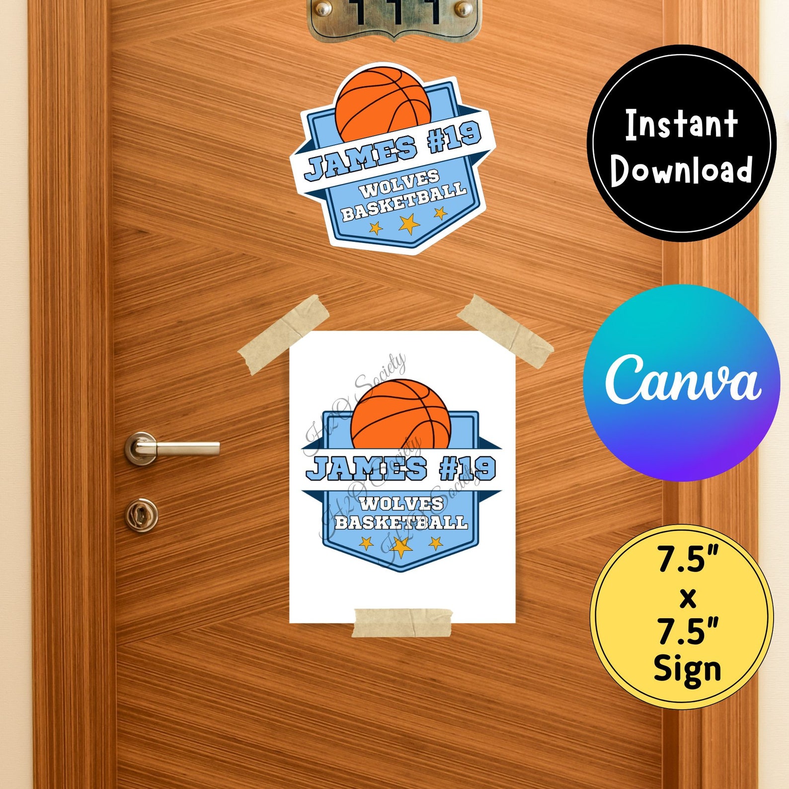 Basketball Team Sign, Canva Template, Locker Decoration, Basketball Tag ...