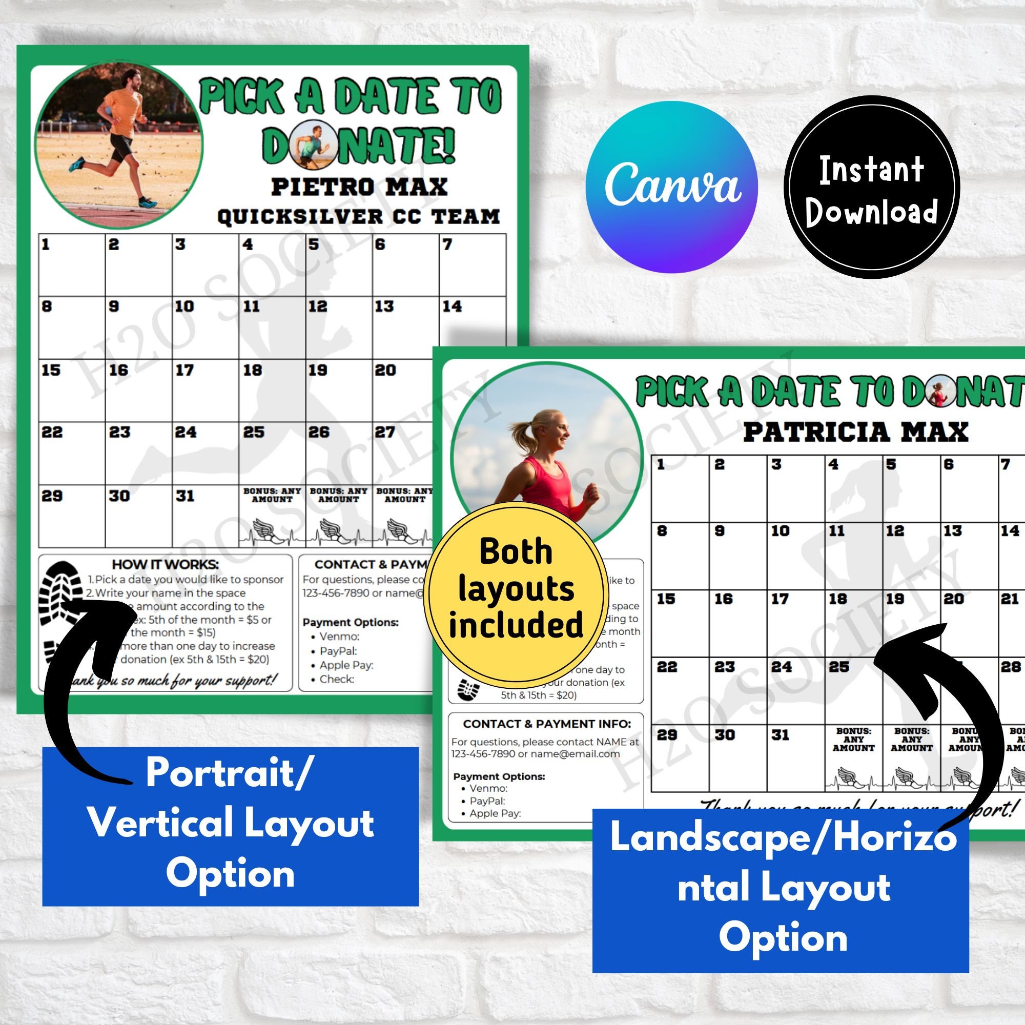 Editable Cross Country Calendar Fundraiser Template, Pick a Date to ...