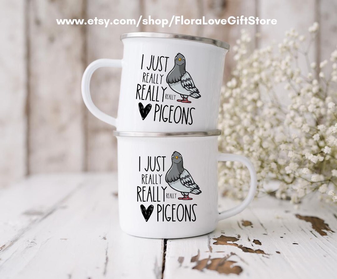 Pigeon Gift, Pigeon Lover Gifts, Camping Mug, Pigeon Camp Mug, Gift for ...