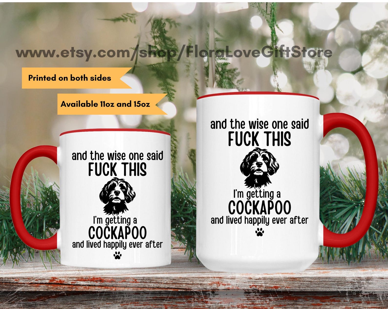 Funny Cockapoo Accent Coffee Mug, 2 Toned 11oz 15oz, Perfect Gift for ...