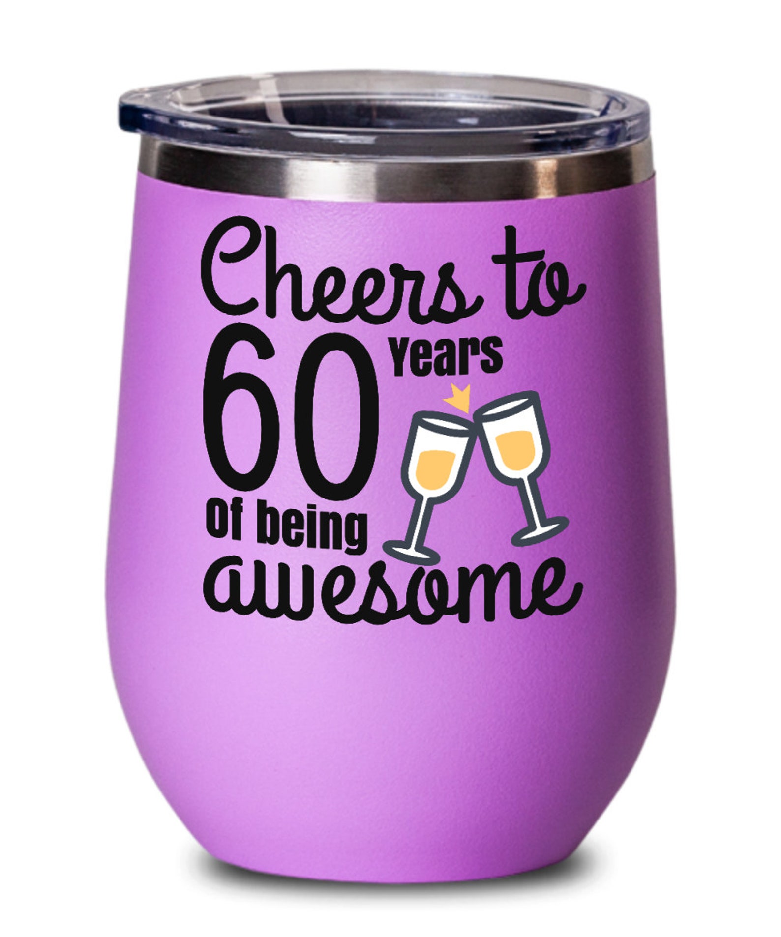 60th Birthday Gift Sixtieth Birthday Wine Glass 60 and | Etsy