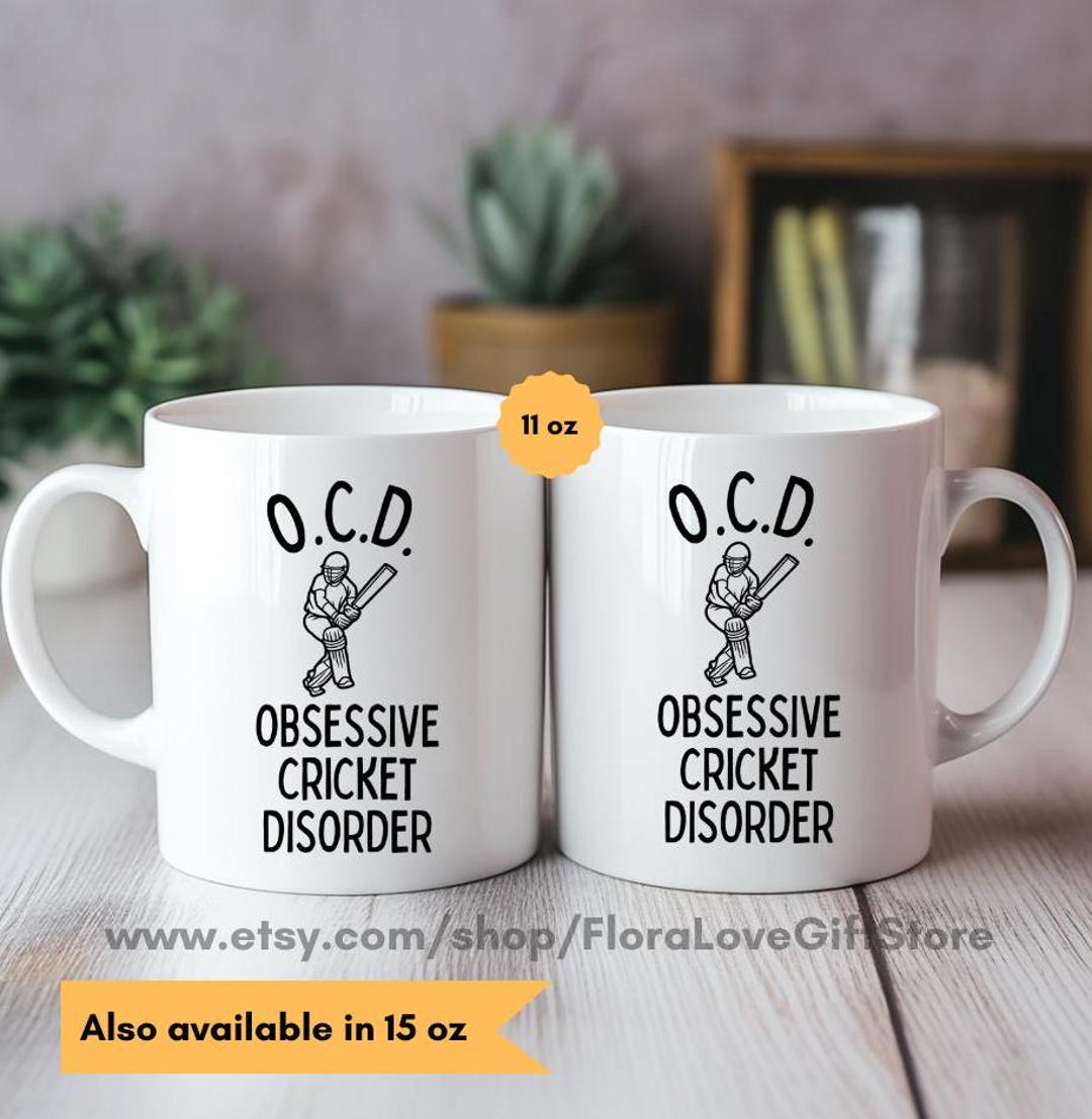 Cricket Gift Mug for Cricket Player Coffee Cup Funny Cricket Gifts Ocd ...