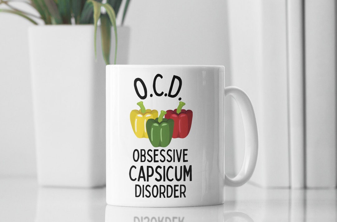 Funny Capsicum Lover Mug for Foodie Coffee Cup Bell Pepper Ocd Obsessed ...