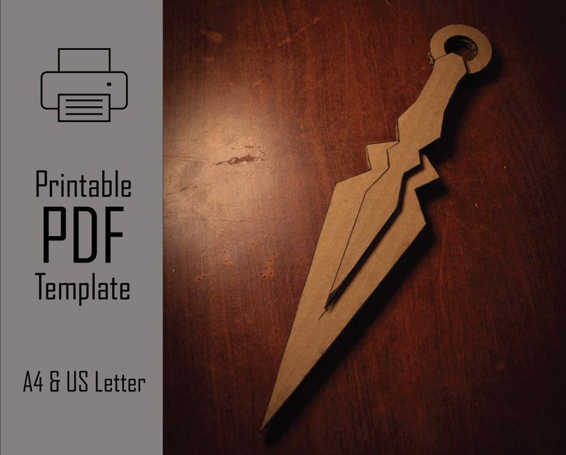 Swiftbolt Kunai || Printable Cardboard Ninja Dagger PDF Pattern, DIY ...