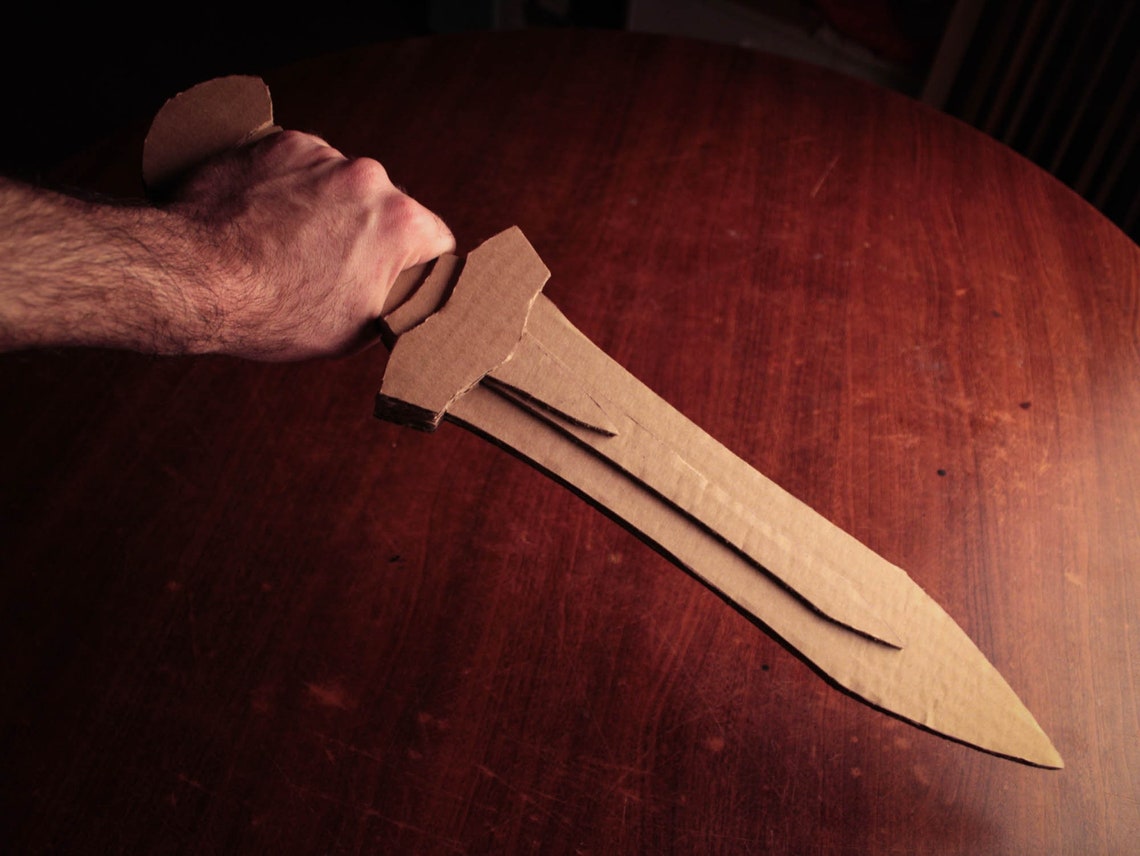 Hydraslayer Xiphos || PDF Printable Pattern Cardboard Sword, Recyle DIY ...