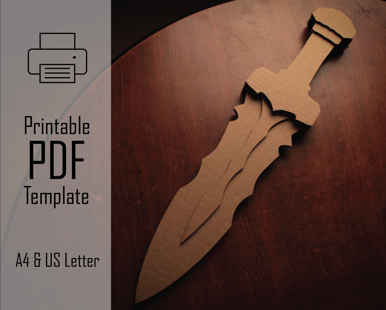 Savage Slasher PDF Printable Pattern Cardboard Sword, Recyle DIY Craft ...