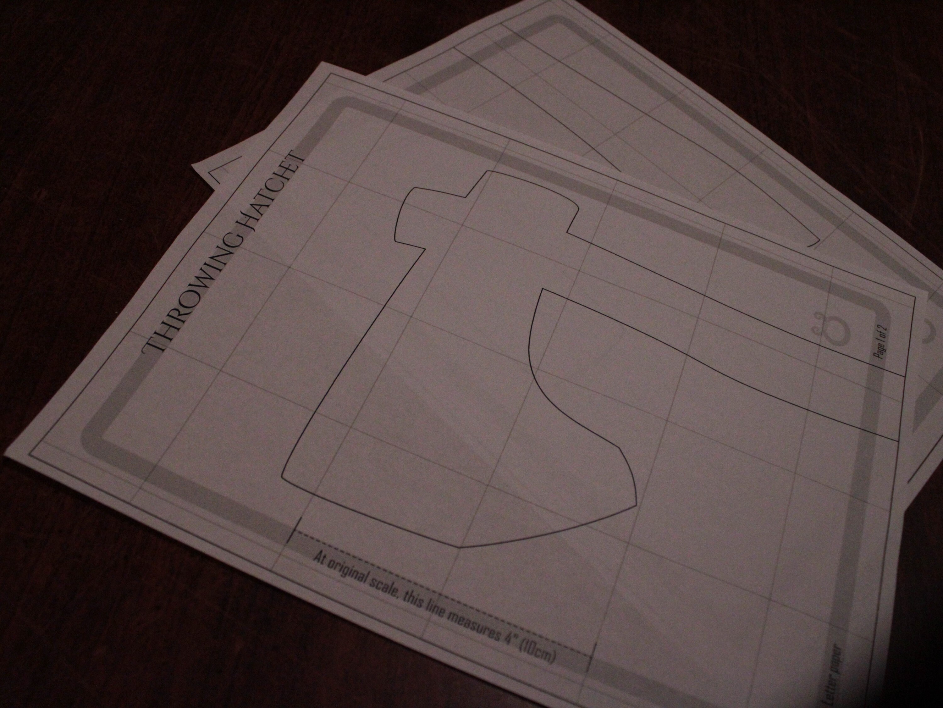 Throwing Hatchet || PDF Printable Pattern Cardboard Axe, Recyle DIY ...