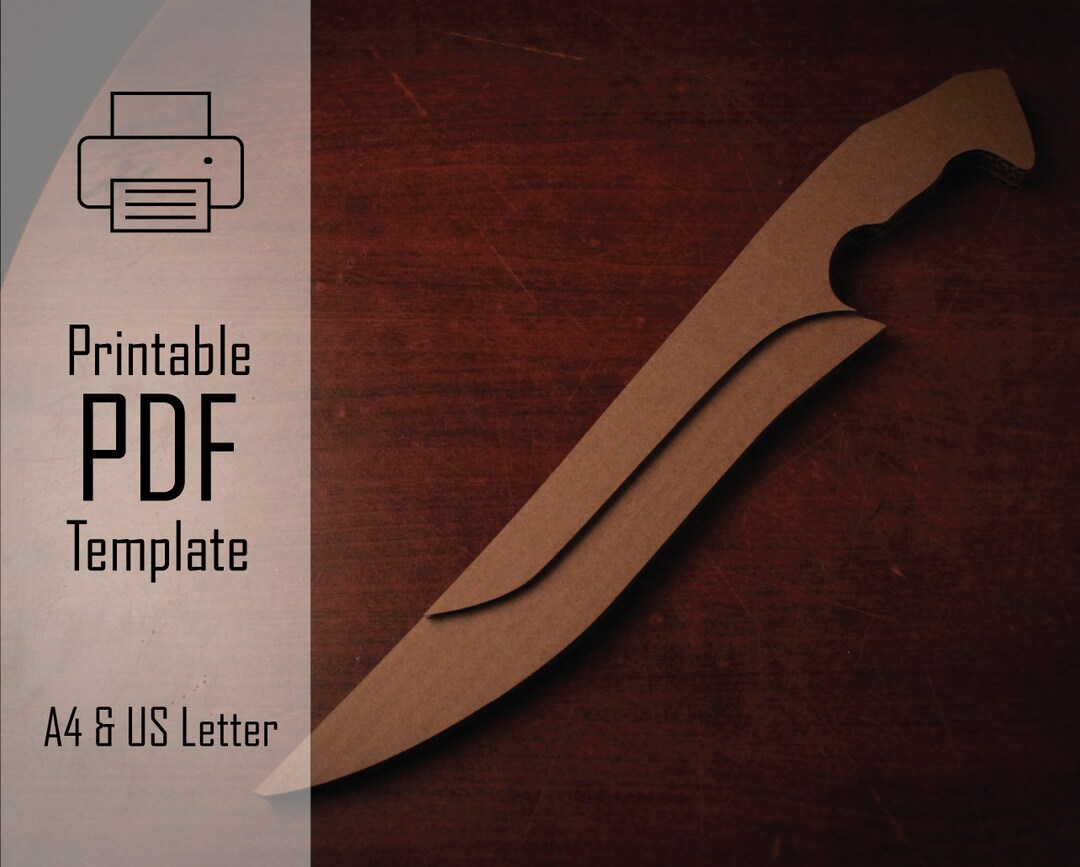 Elvish Shiv || PDF Printable Pattern Cardboard Dagger, Fantasy Elven ...