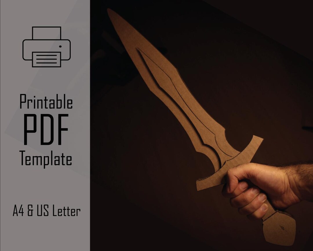 Braveblade || Printable Cardboard Hero Sword PDF Template, DIY Fantasy ...