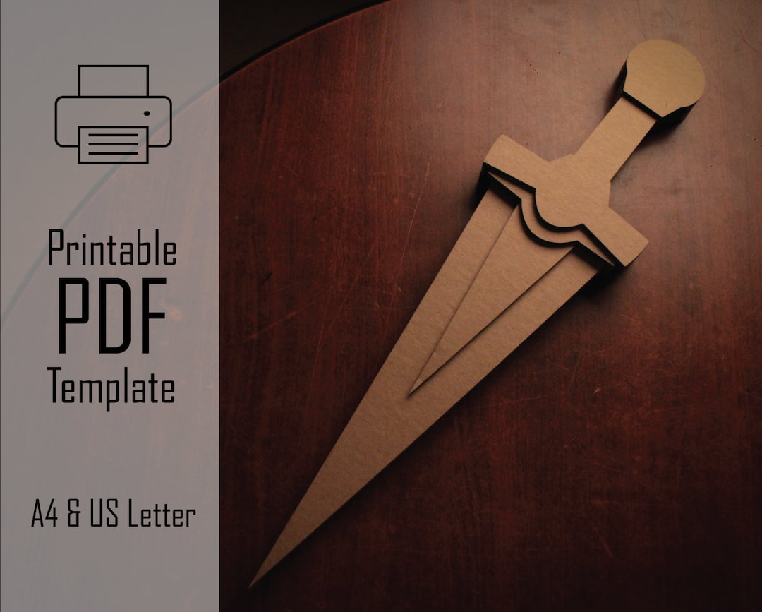 Scalepiercer Short Sword || PDF Printable Pattern Cardboard Sword, Toy ...