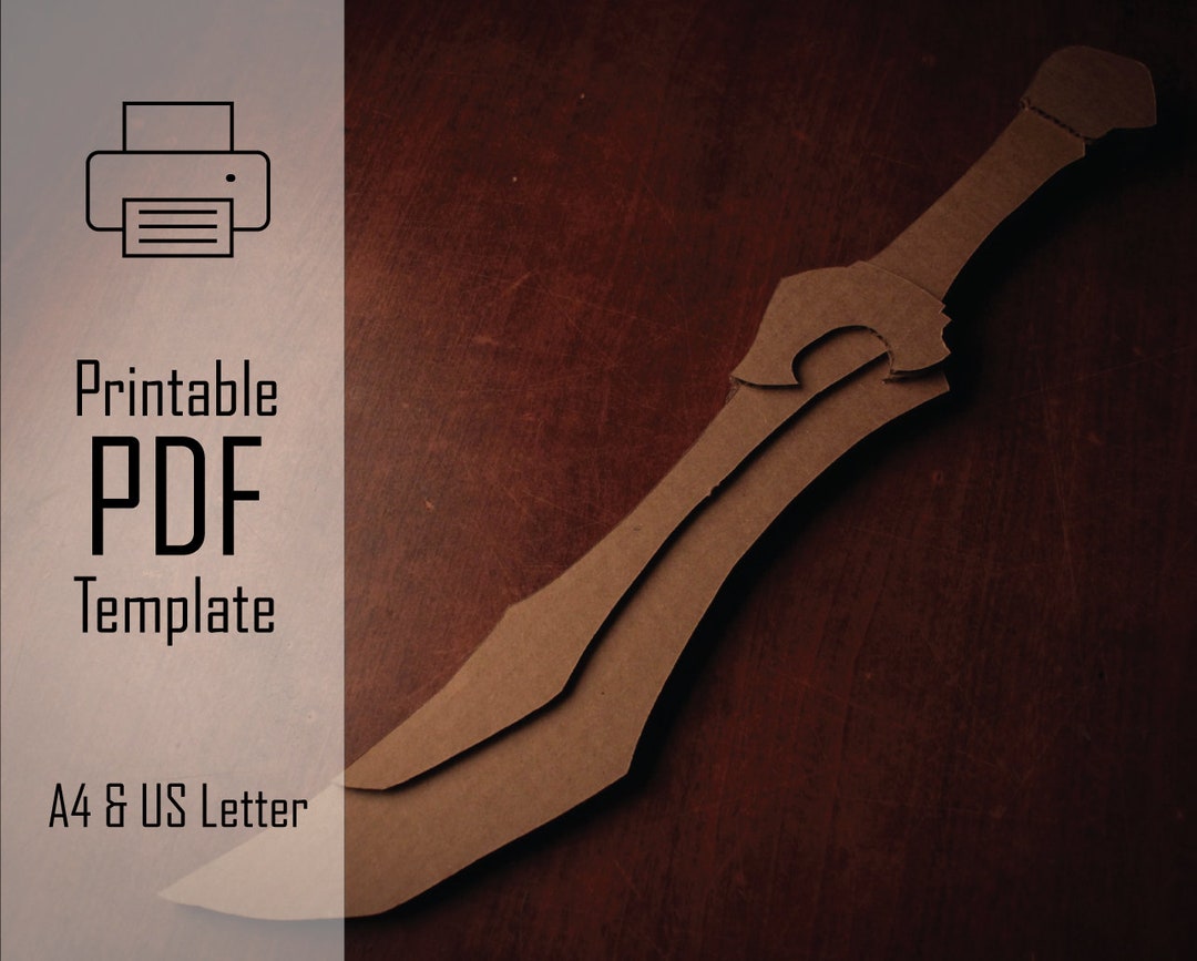 Tiger Assassin's Razor || PDF Printable Pattern Cardboard Sword, Recyle ...