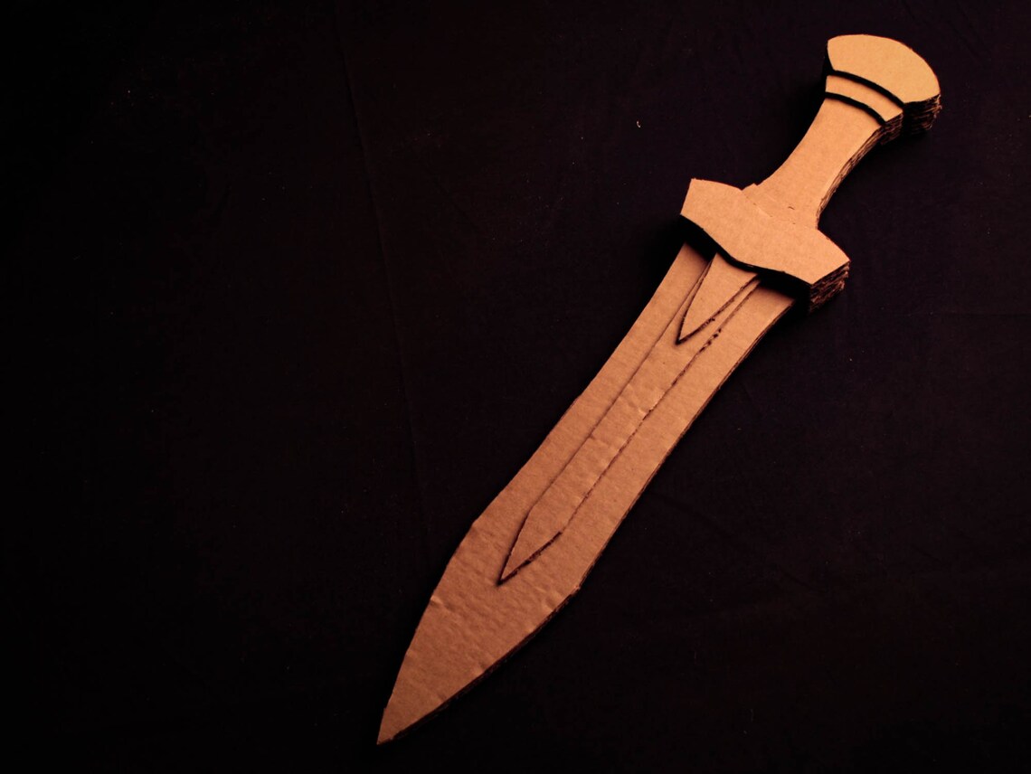 Hydraslayer Xiphos || PDF Printable Pattern Cardboard Sword, Recyle DIY ...